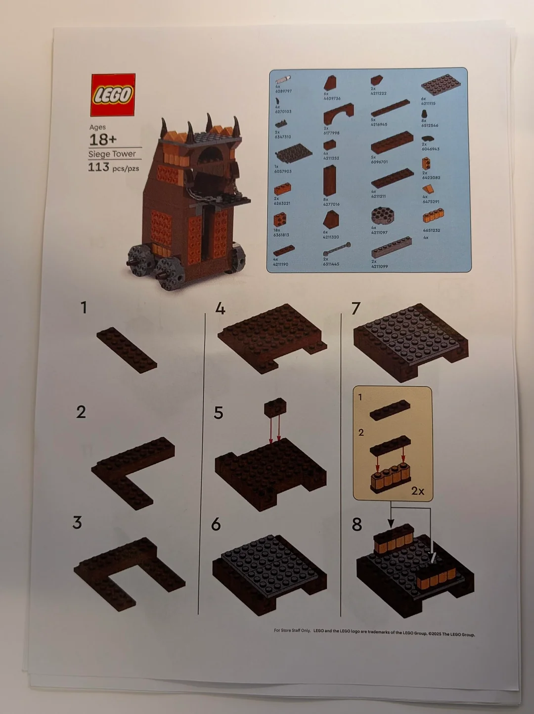 LEGO Minas Tirith Siege Tower instructions revealed - Brick Fanatics