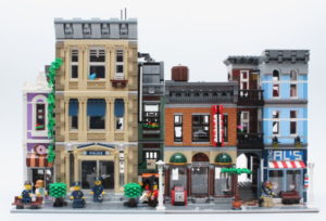 Lining 10278 Police Station up with other LEGO modular buildings