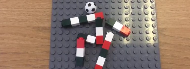 Building the classic Italia 90 World Cup mascot with LEGO bricks