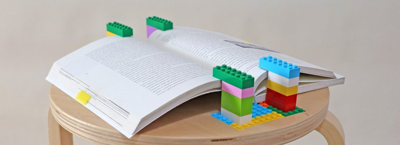A LEGO mod for an IKEA stool can keep instructions open