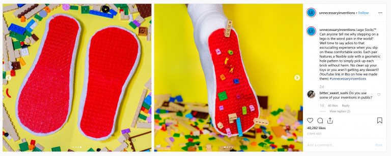 LEGO socks will help fans pick up dropped bricks