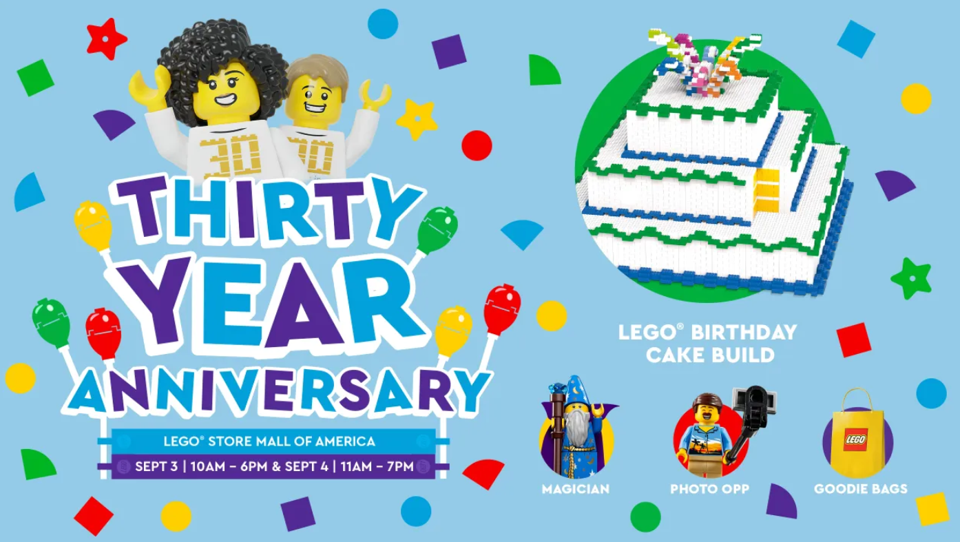 Get free minifigures at the LEGO Store Mall of America’s anniversary