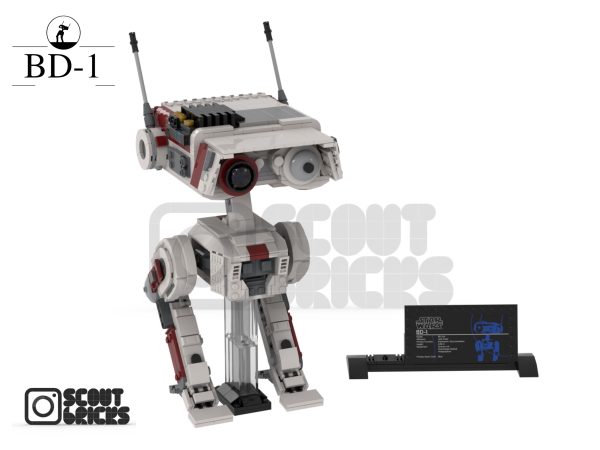 The official LEGO Star Wars BD-1 compared to fan designs