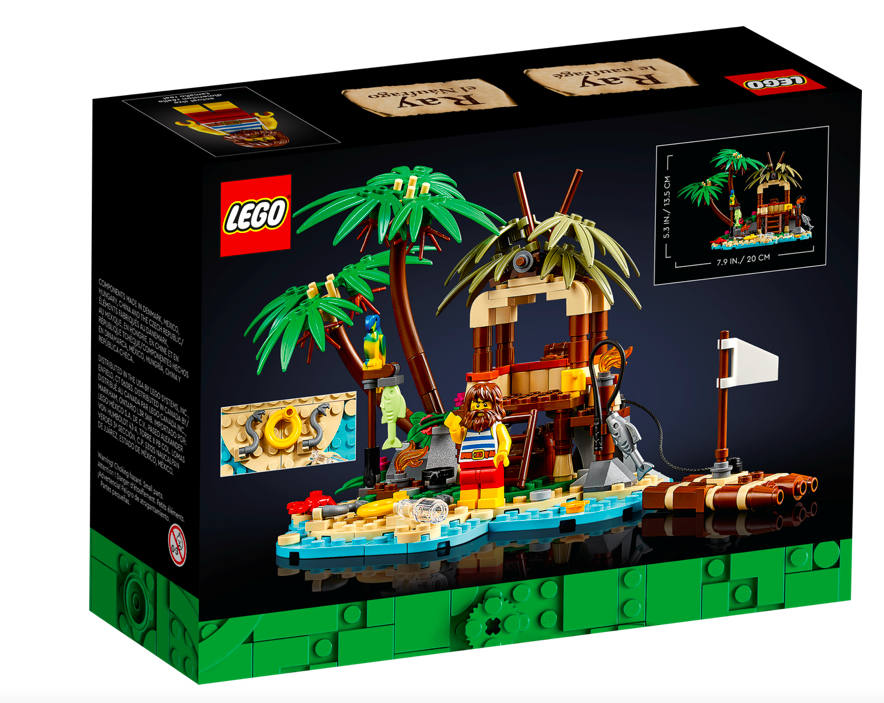 Official images appear for LEGO Ideas 40566 Ray the Castaway