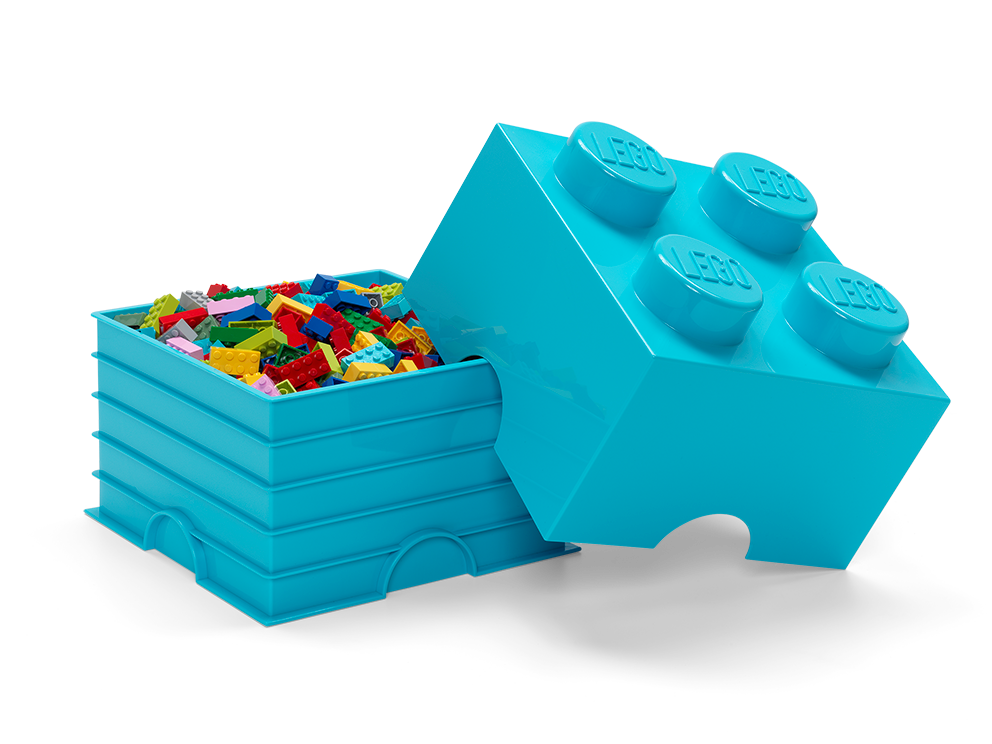 4-Stud Storage Brick Azure Blue LEGO Set, Deals & Reviews