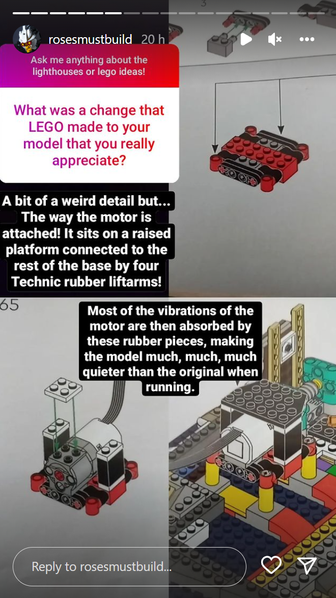 LEGO Ideas 21335 Motorised Lighthouse’s motor is designed to be quiet
