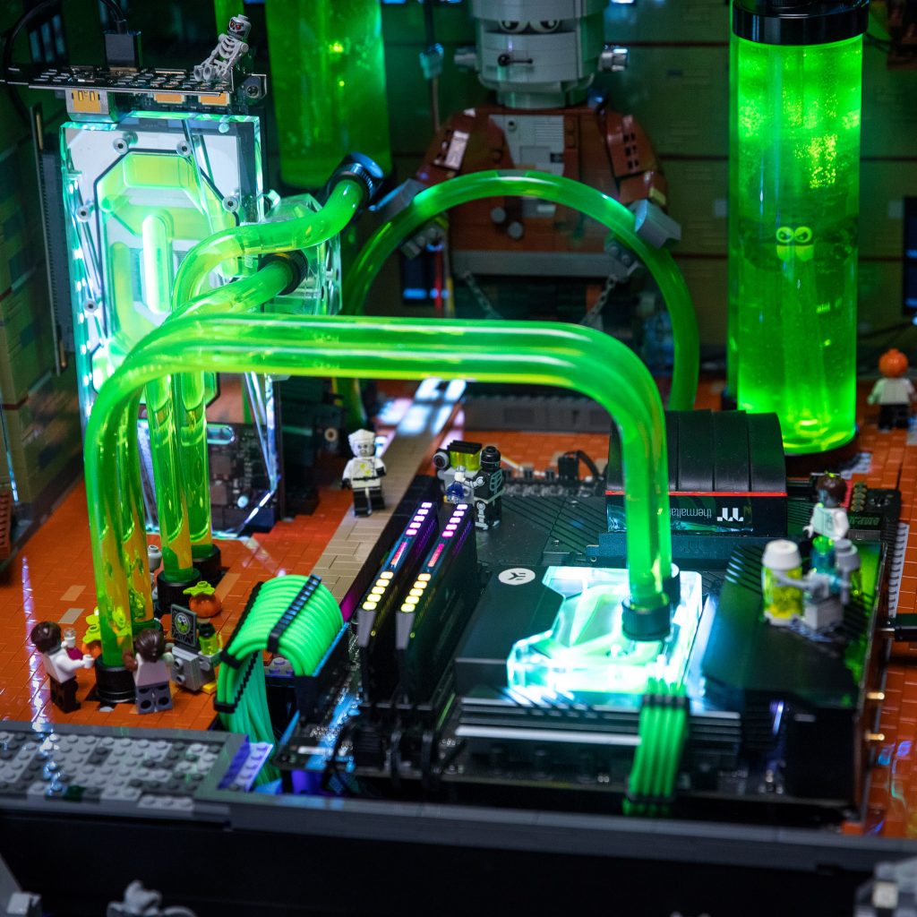 Better look at custom LEGO haunted house gaming PC