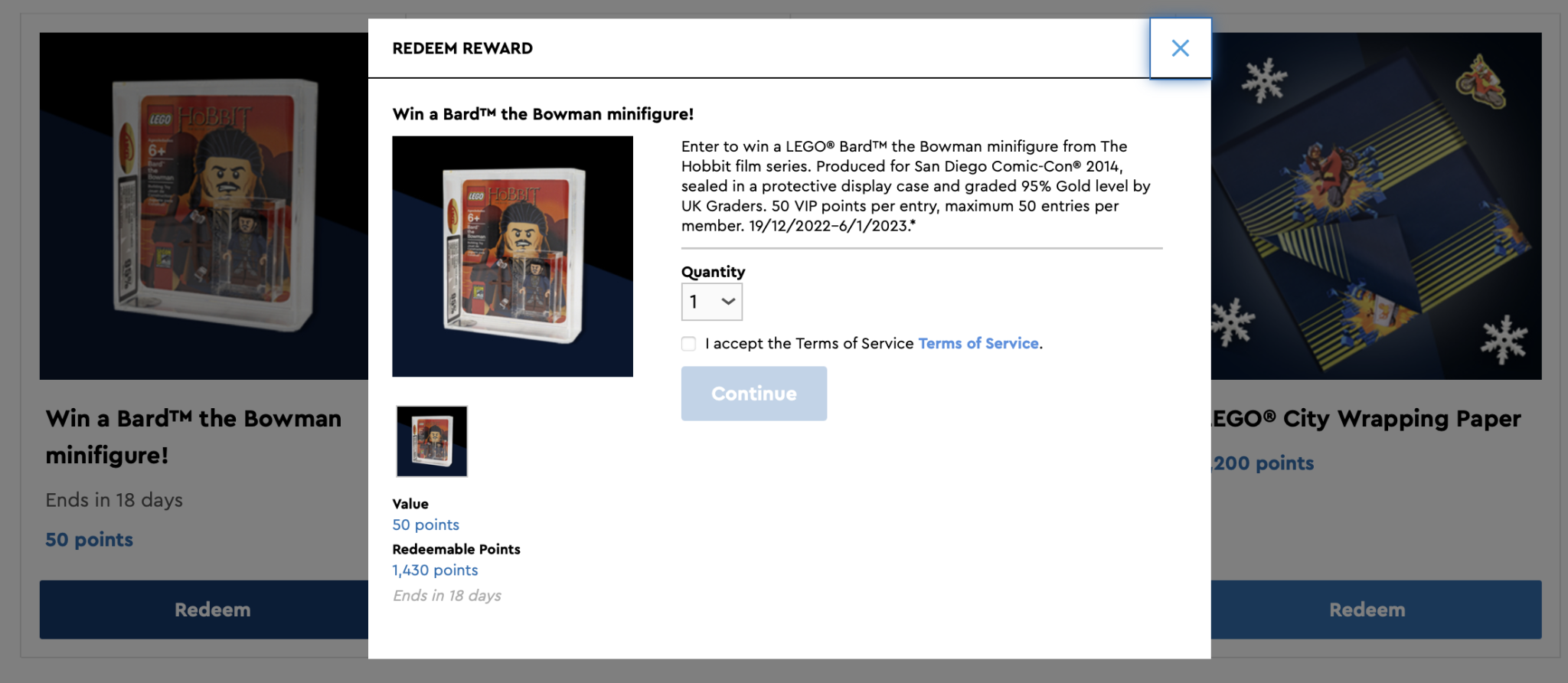 LEGO SDCC minifigure available in VIP Rewards Centre draw