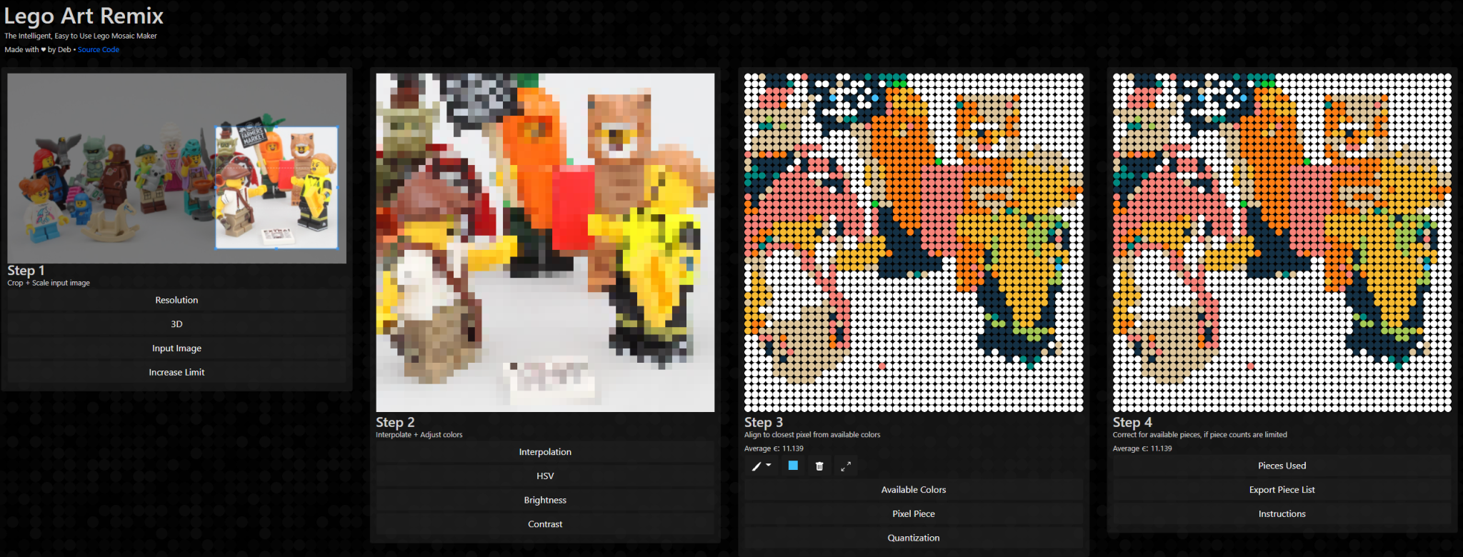 Turn any image into a LEGO Art mosaic model with online tool