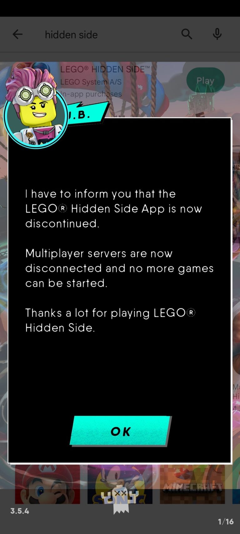 LEGO Hidden Side's app has been officially discontinued