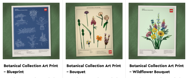 LEGO Botanical Collection Art Prints in VIP Rewards Centre