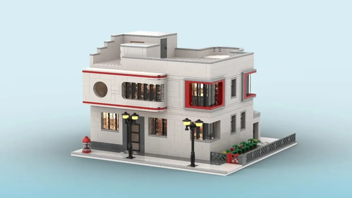 Modernist modular building in first 2023 LEGO Ideas review