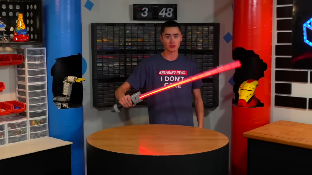 Take a look at one of the first working lightsabers built out of LEGO ...