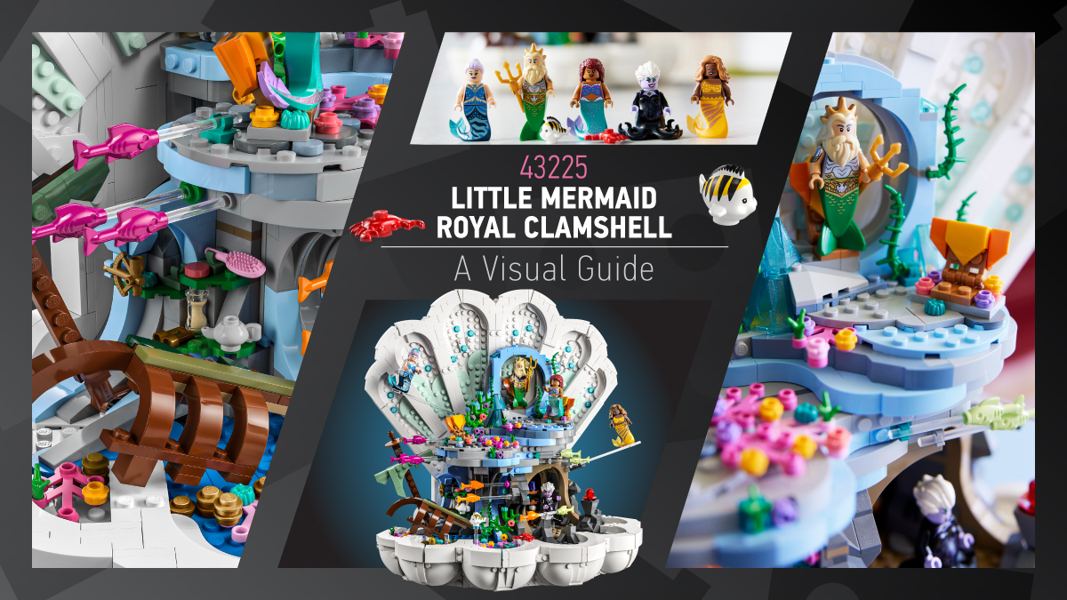 LEGO Disney 43225 Little Mermaid Royal Clamshell visual guide and gallery