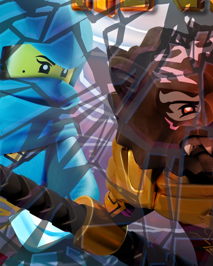 Merging fragments of LEGO NINJAGO Dragons Rising poster