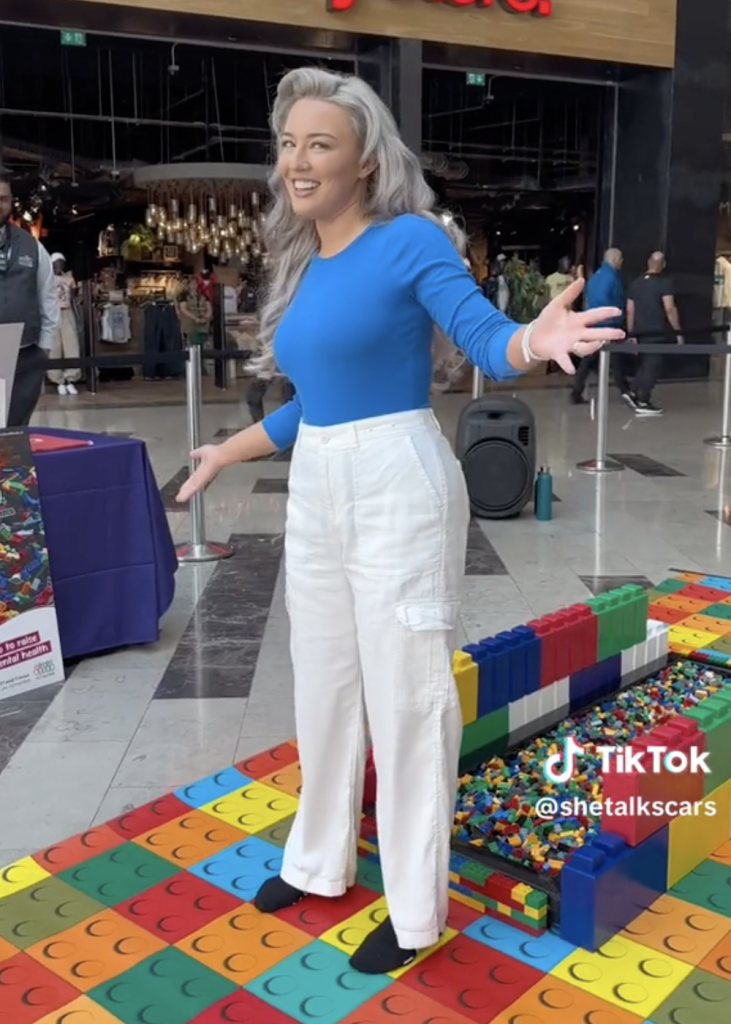 TikTokker walks on LEGO to promote mental health initiative