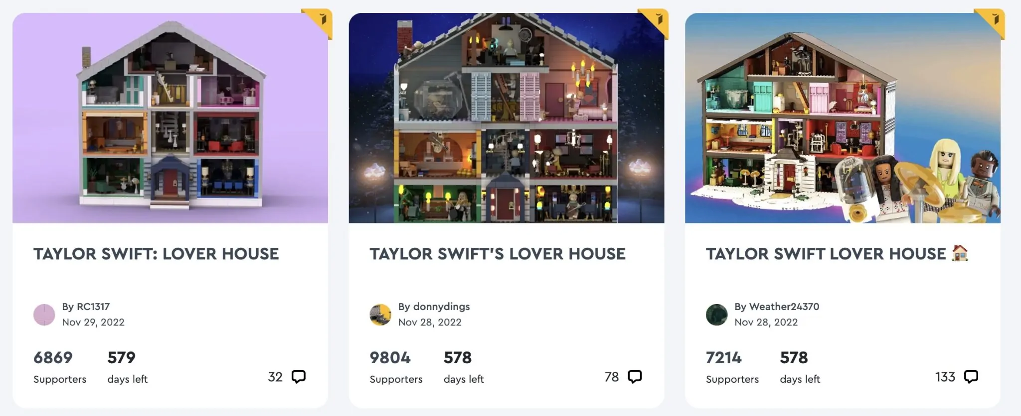 Taylor Swift’s Lover house reaches 10K on LEGO Ideas… again