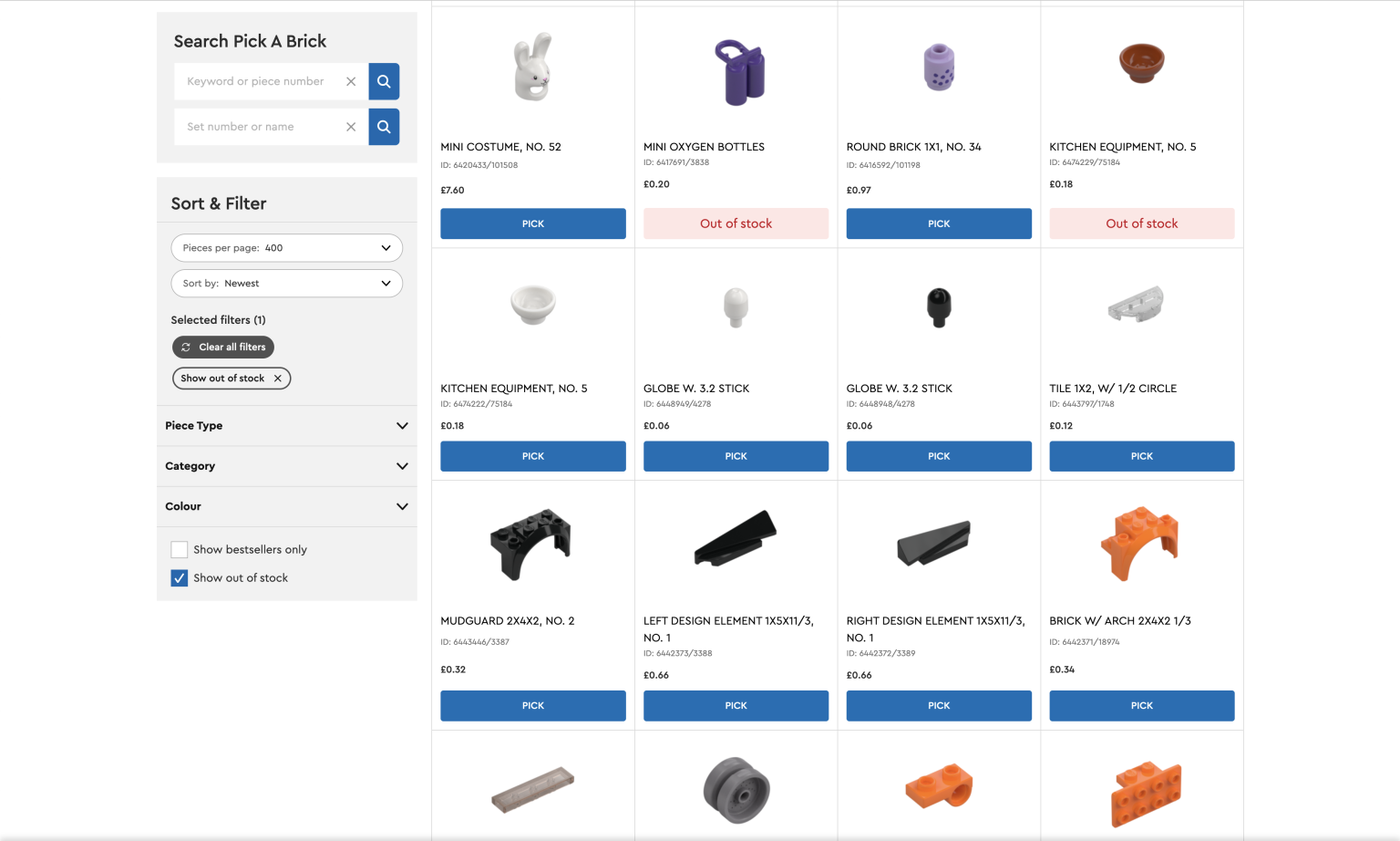 LEGO Pick a Brick receives an impressive visual update