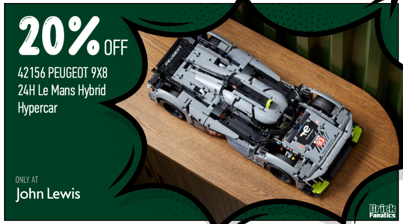 20% off LEGO PEUGEOT 9X8 24H Le Mans Hybrid Hypercar