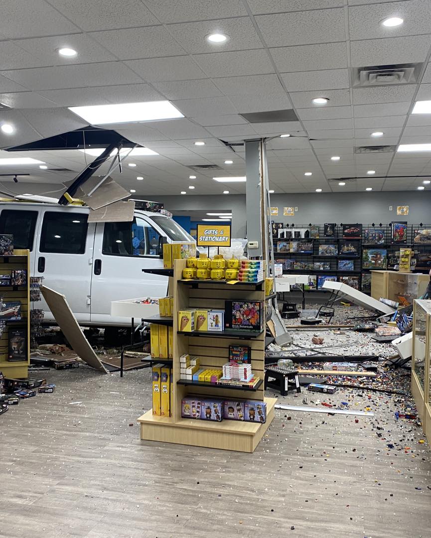Crash disrupts LEGO store's business after shop destroyed