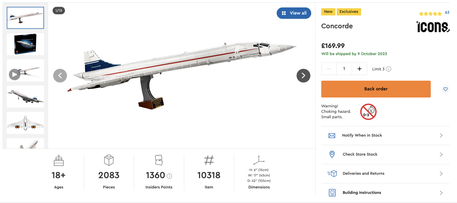 تأخر إطلاق مجموعة LEGO Icons 10318 Concorde للمشترين الجدد بعد أسابيع ...