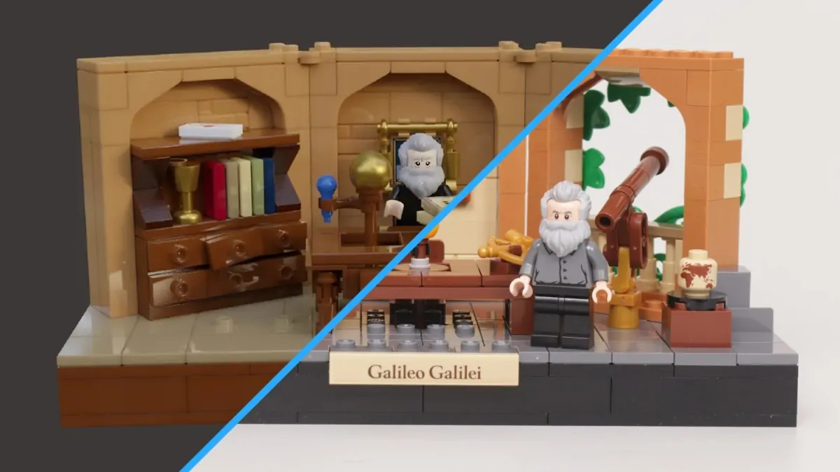 Comparing LEGO Ideas 40595 Tribute to Galileo Galilei to its original ...