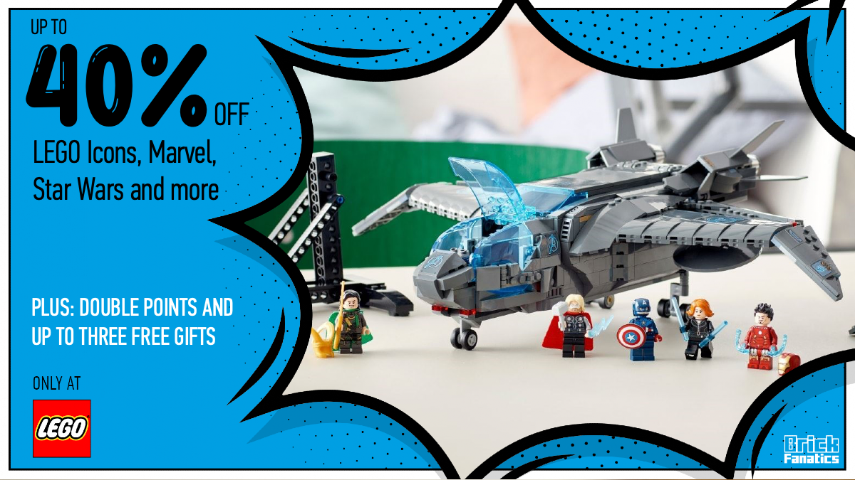 Up to 40% off at LEGO.com, plus double points and up to three free gifts