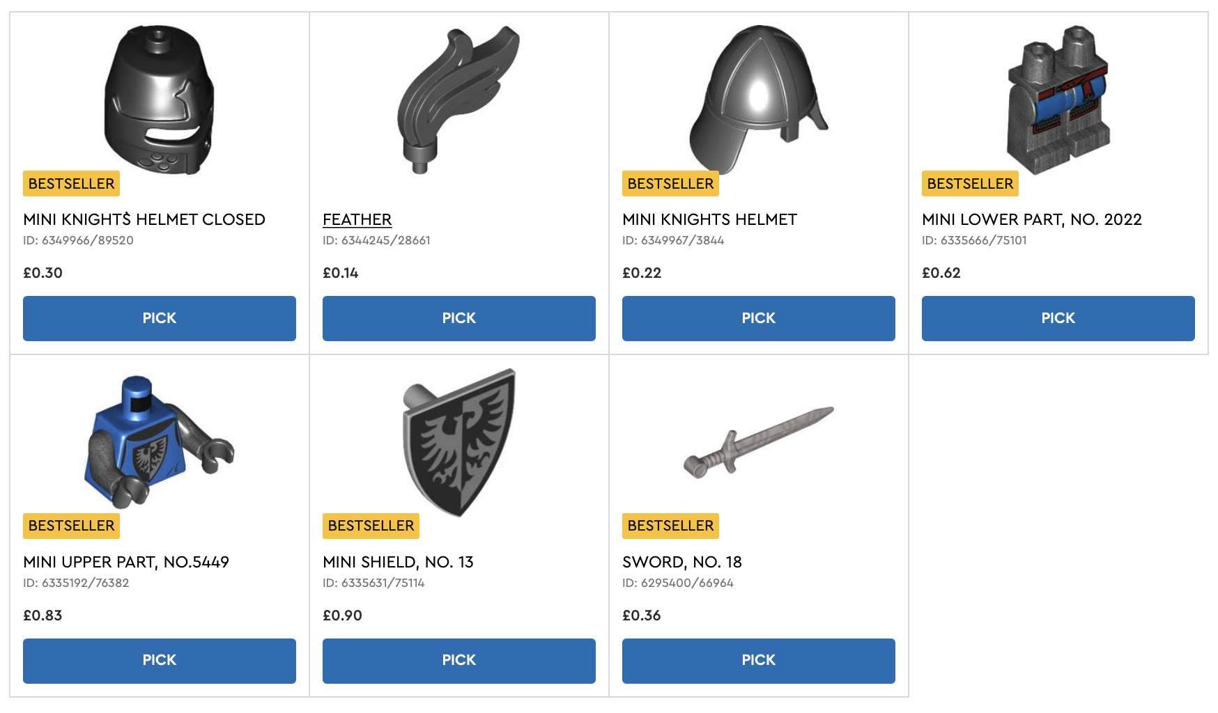 Complete LEGO Space, Castle and Pirates minifigures available through ...