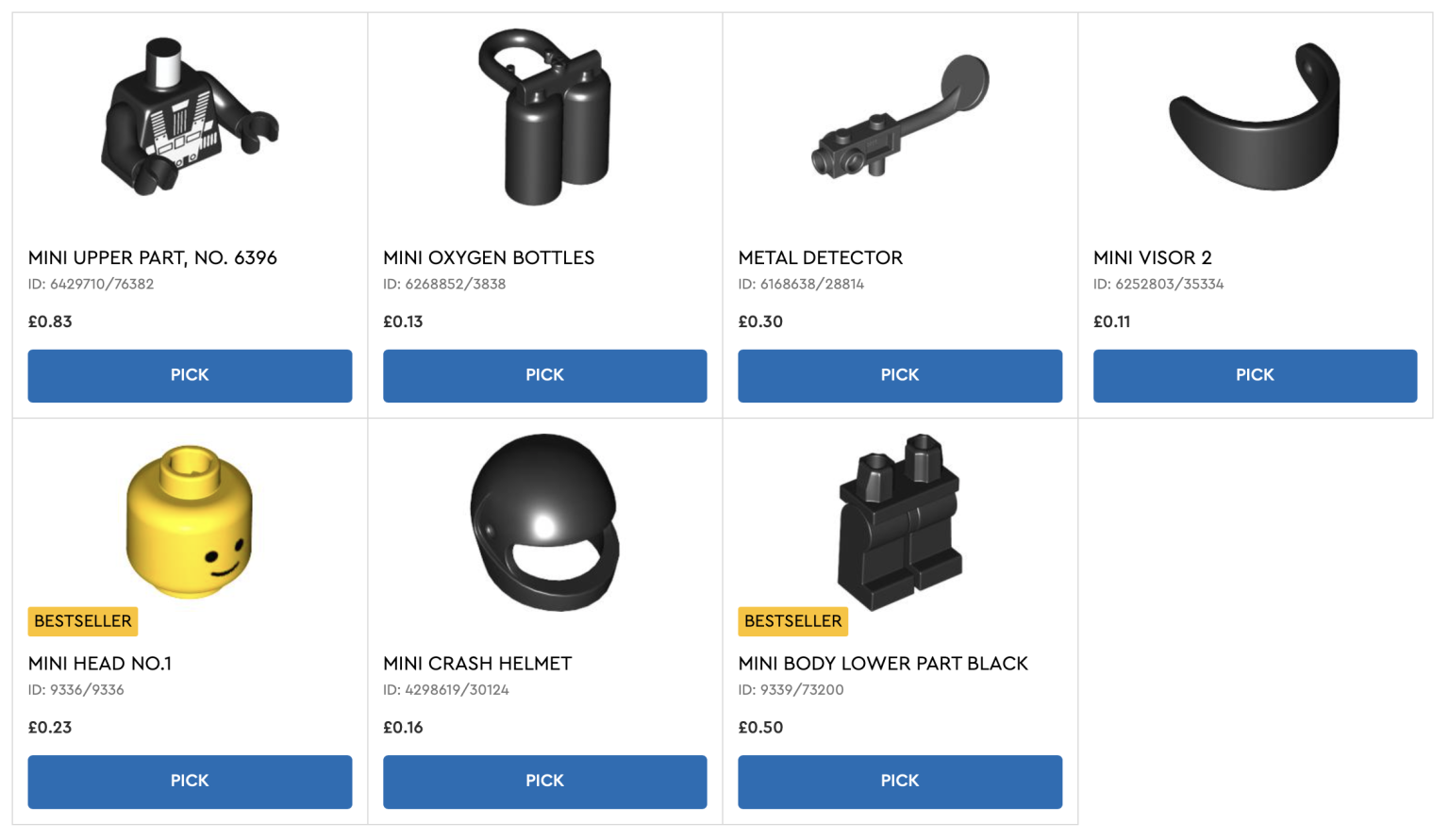 Complete LEGO Space, Castle and Pirates minifigures available through ...