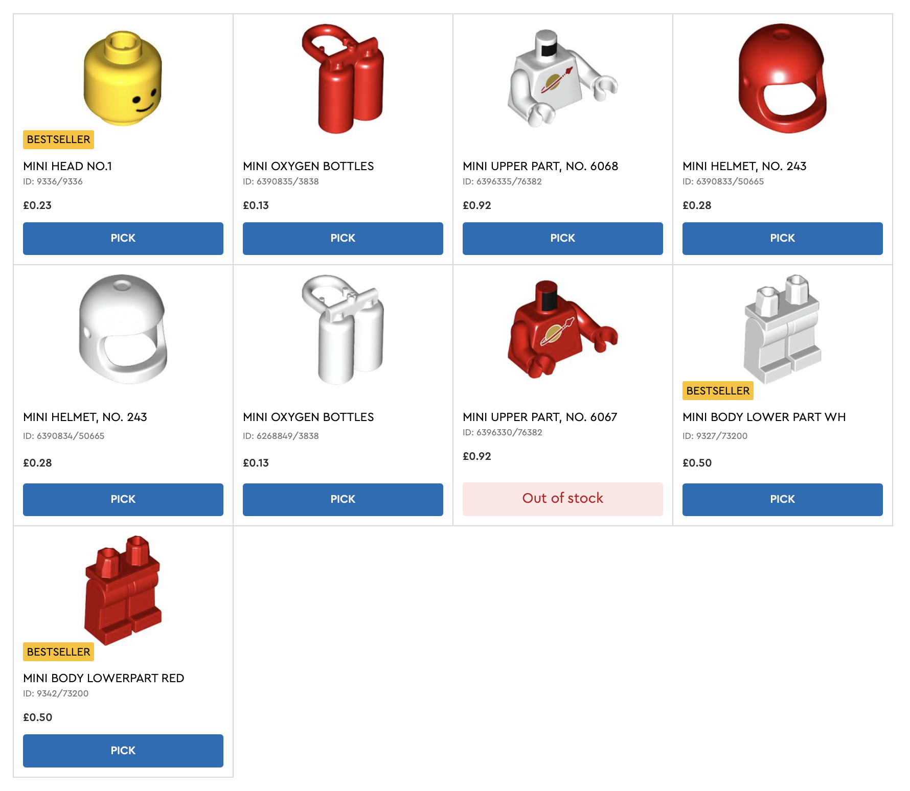 Complete LEGO Space, Castle and Pirates minifigures available through ...