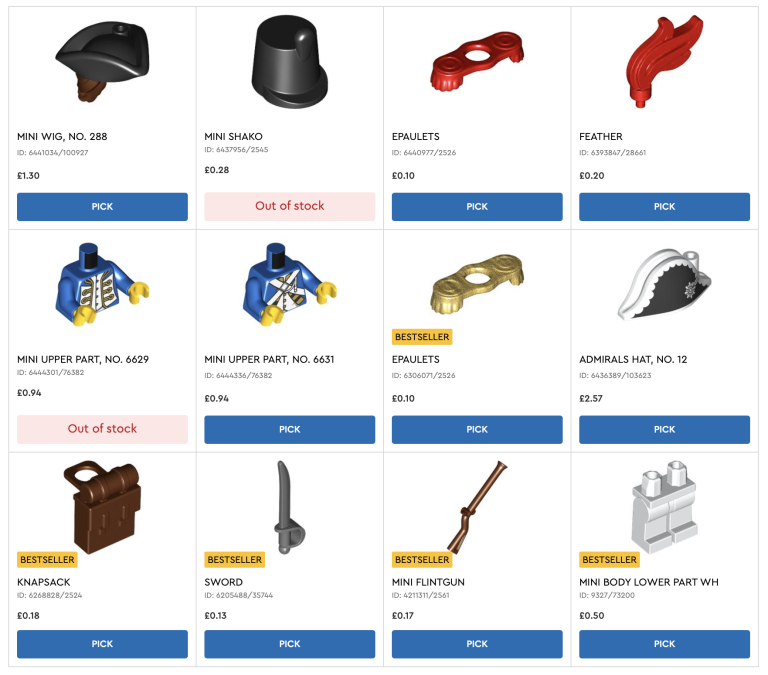 Complete LEGO Space, Castle and Pirates minifigures available through ...