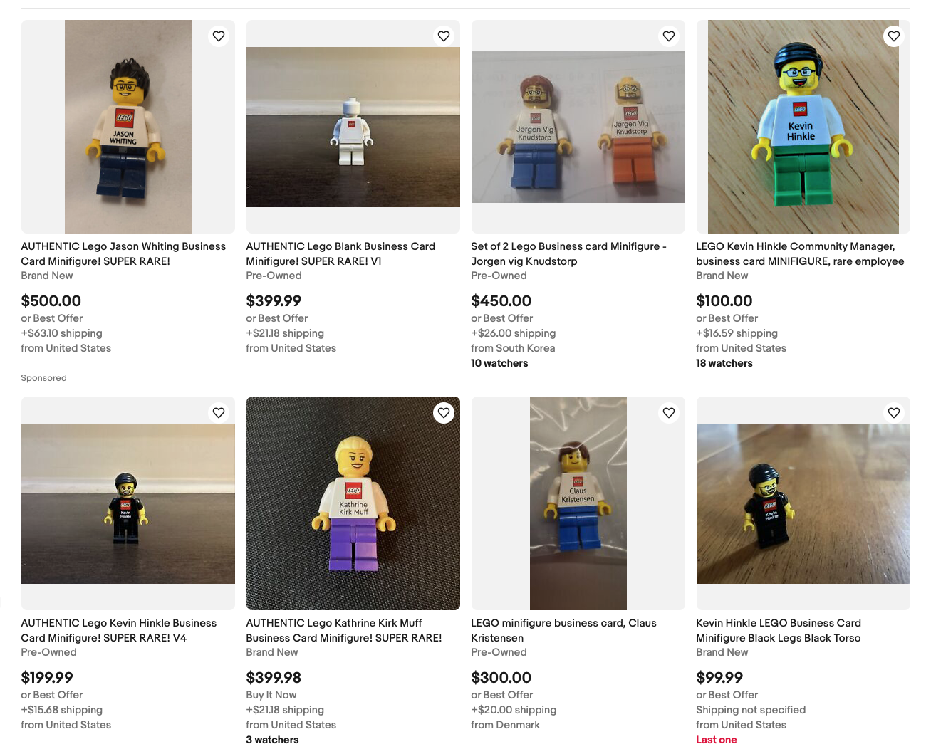 Now harder to get a LEGO employee minifigure business card