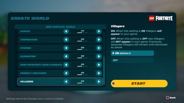 How to create survival and sandbox worlds in LEGO Fortnite