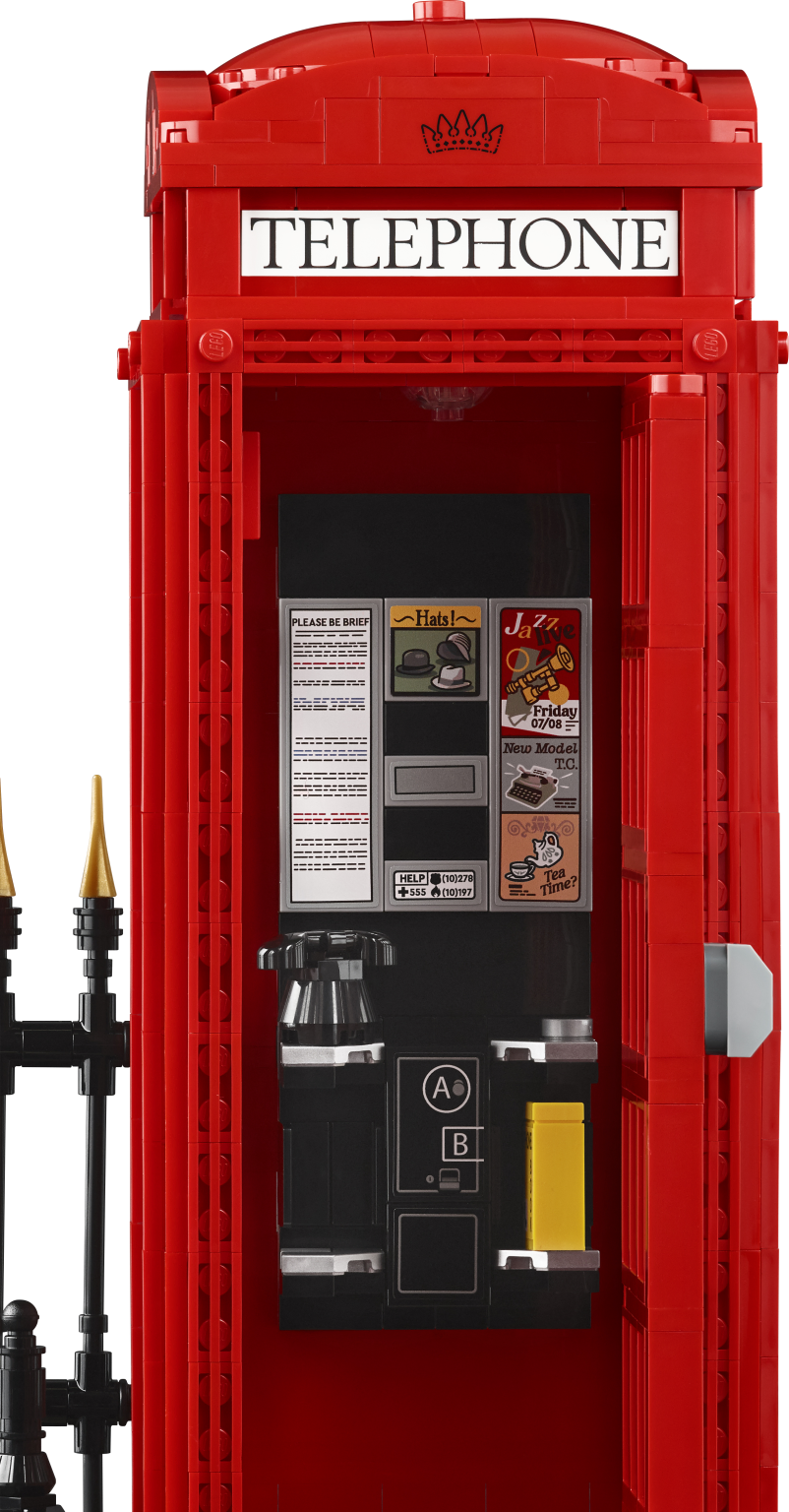 LEGO Ideas Telefon qutisi texnik jihatdan uchta telefondan iborat