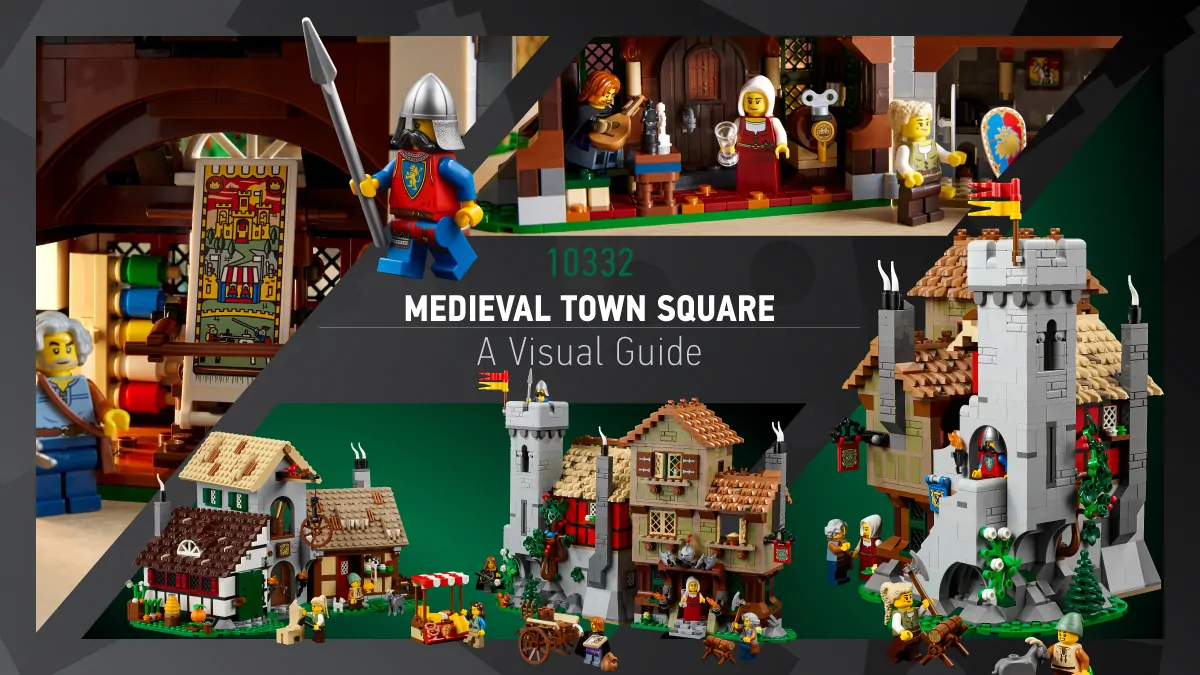 Visita visual e galería de LEGO Icons 10332 Medieval Town Square