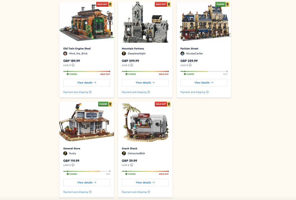 BrickLink Designer Program Series 1 wraps up as two LEGO sets fail to sell out
