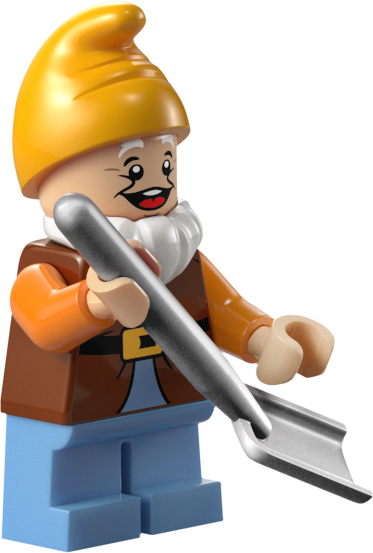 43242 Snow White Cottage offers the latest noseless LEGO Disney minifigures