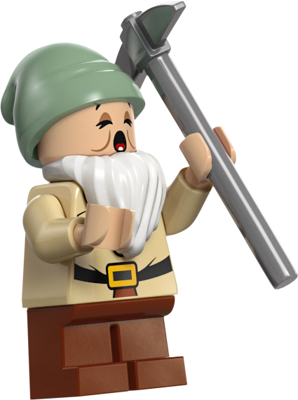 43242 Snow White Cottage offers the latest noseless LEGO Disney minifigures