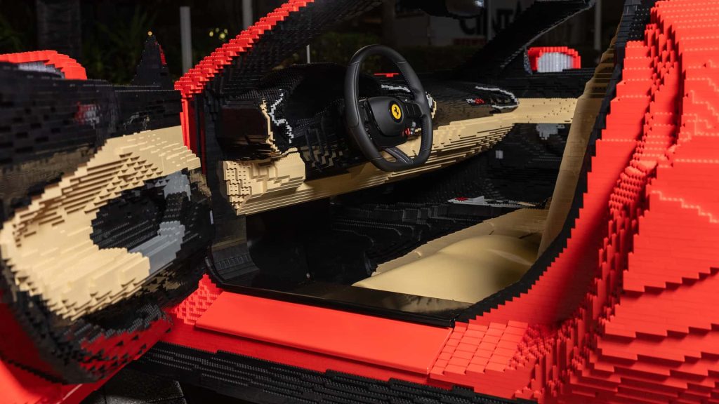 Guess how many pieces make up this life-size LEGO Ferrari 296 GTS
