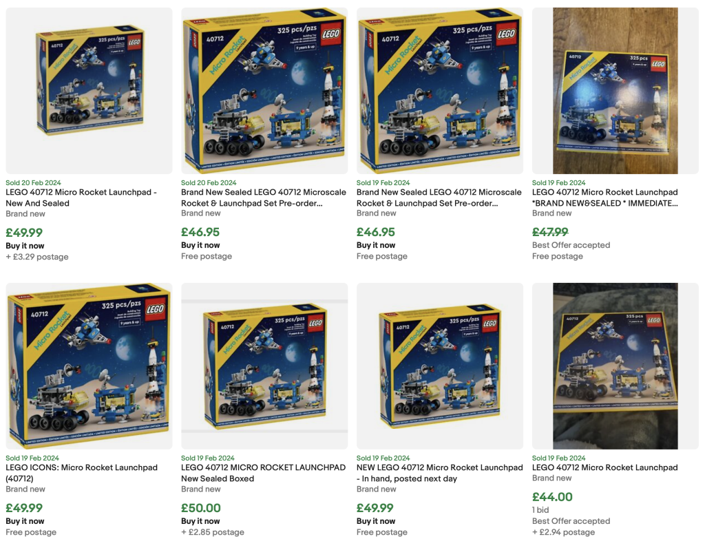 LEGO 40712 Micro Rocket Launchpad is already commanding high prices on ...