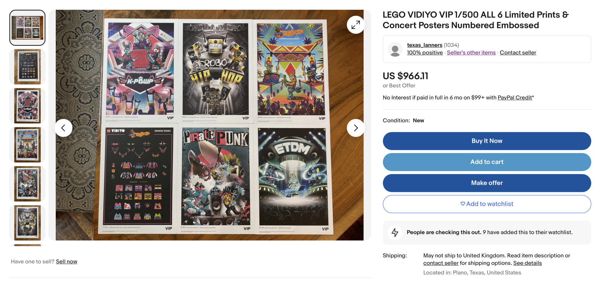 Wild eBay auction of the day: six LEGO posters for $1,000