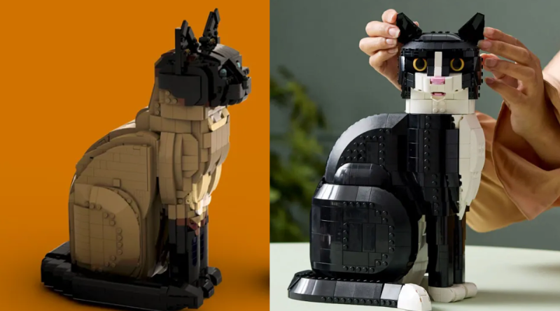 Comparing LEGO Ideas 21349 Tuxedo Cat to the original
