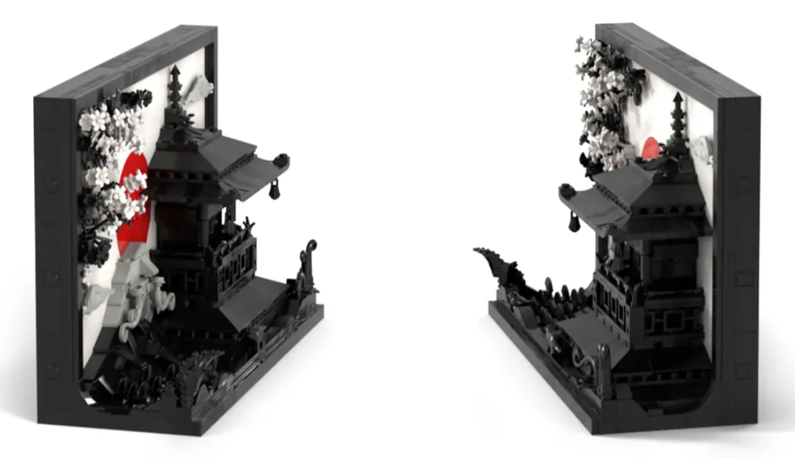 Nearly monochromatic Japan mosaic could be LEGO Ideas set