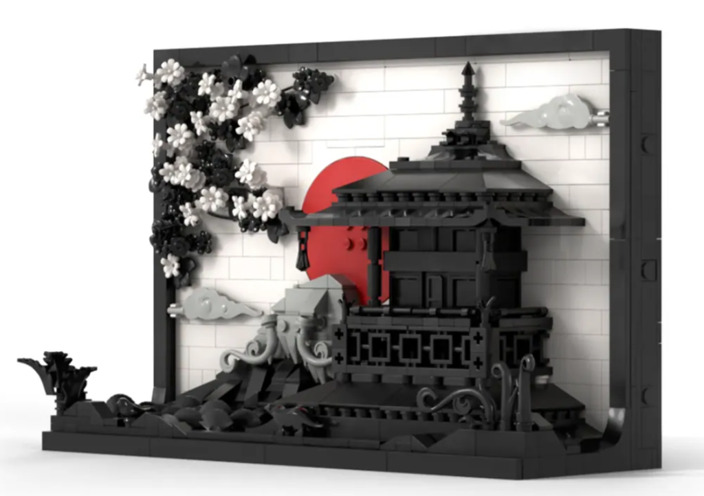 Nearly monochromatic Japan mosaic could be LEGO Ideas set