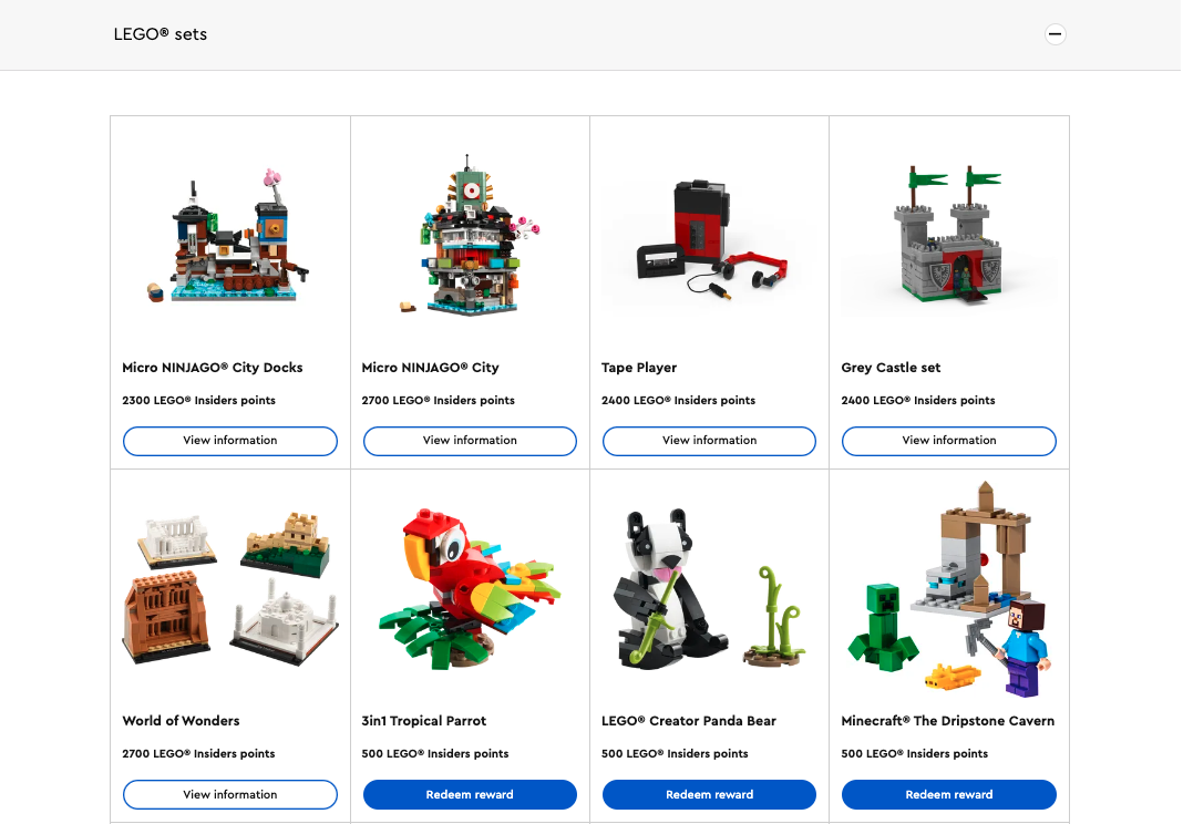 It just got easier to find brick-built rewards for LEGO Insiders