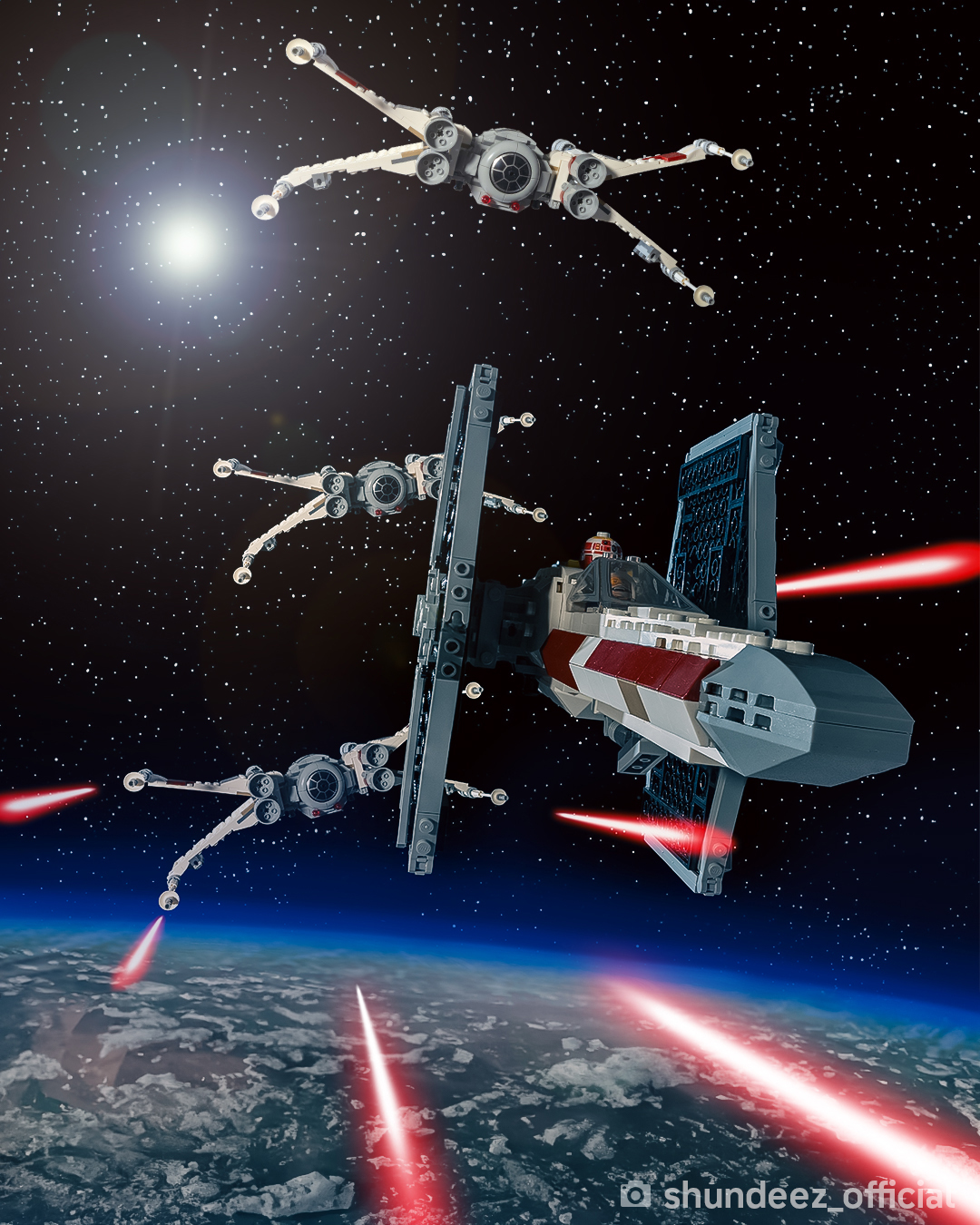 First look at LEGO Dark Falcon, TIE Wing, X-Fighter in hand