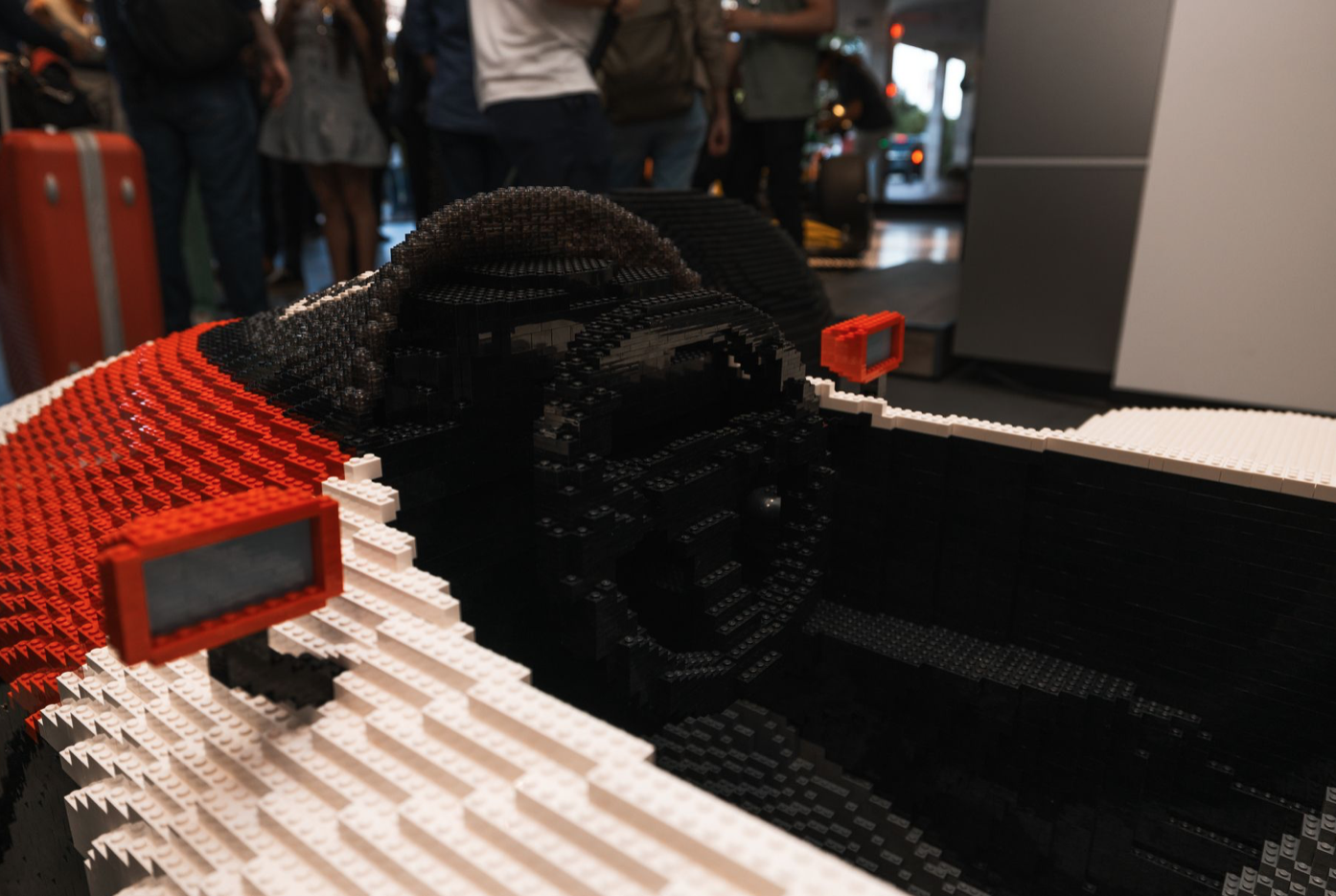 Life-size LEGO McLaren MP4/4 racing to Leicester Square