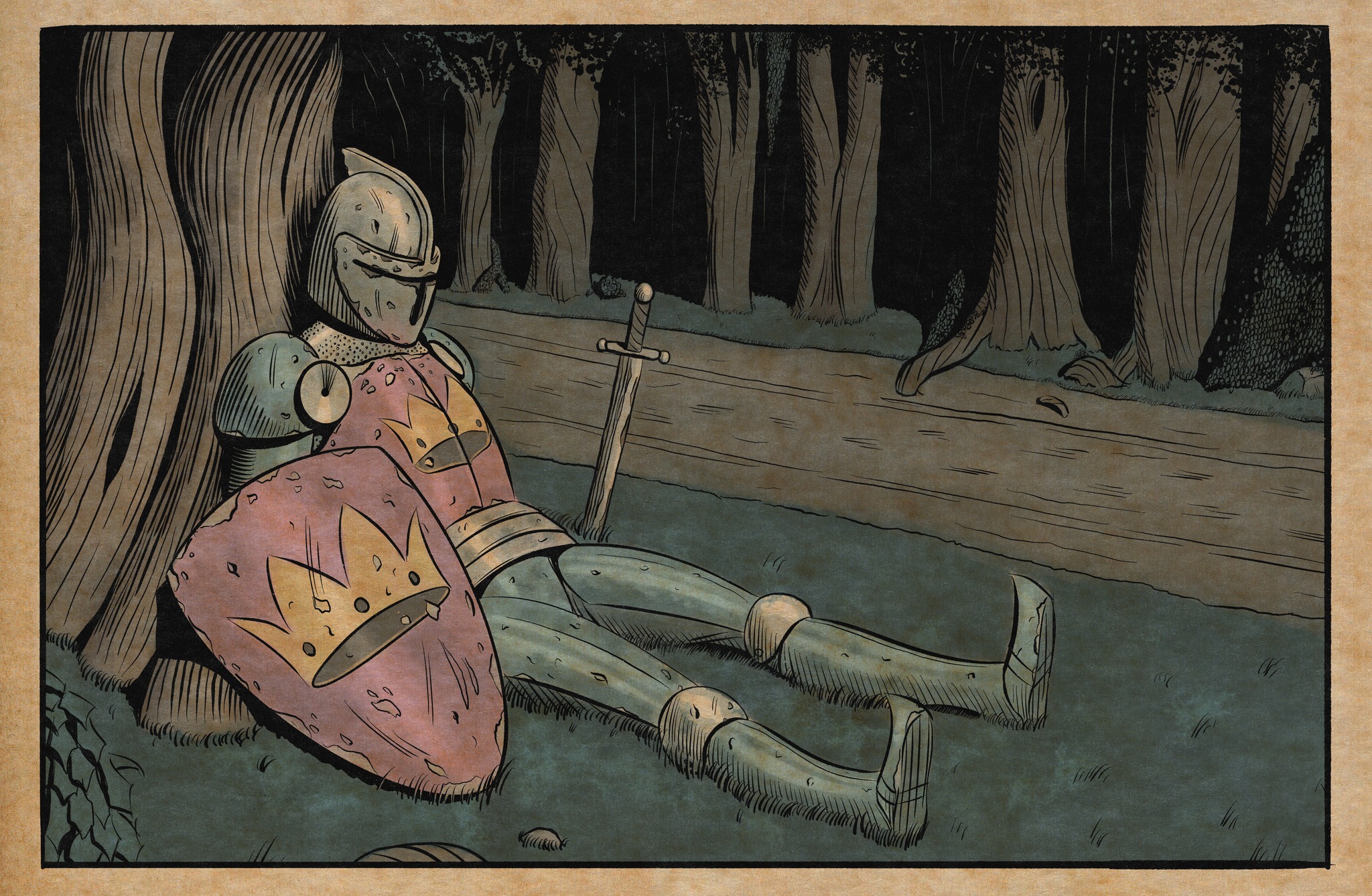 Artist brings LEGO Castle characters to life in medieval-style drawings