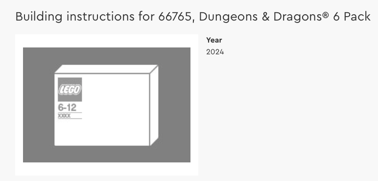 LEGO 66765 Dungeons & Dragons 6 Pack confirmed