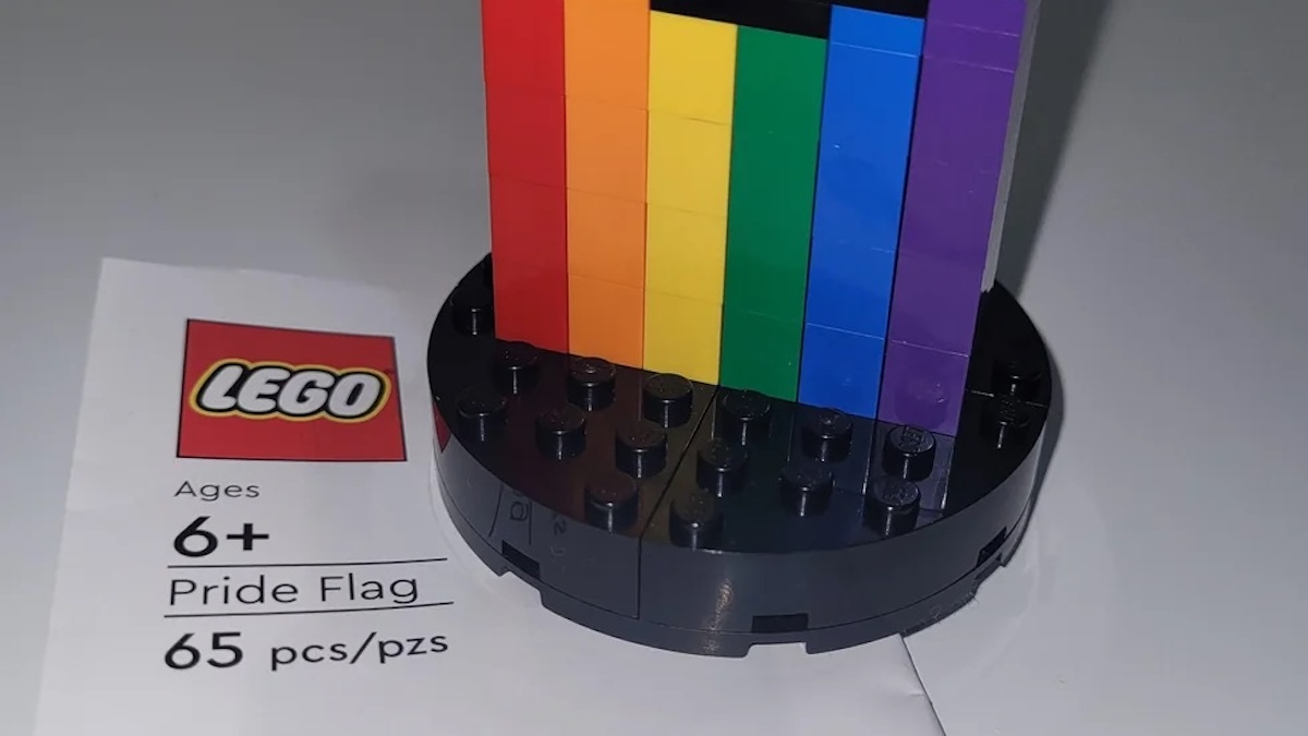 Manchester Pride attendee shares the build for free LEGO Pride flag